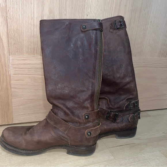 Frye | Shoes | Frye Tall Zip Back Snap Buckle Boot | Poshmark